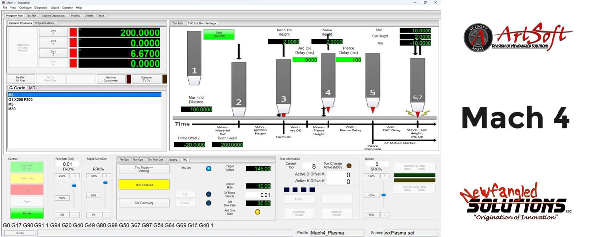 CNC THC Plasma Cutter – Mach4 settings and THC – CNC Basix