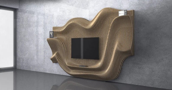Parametric Wavy Wooden Tv Unit 18 @ CNC Basix