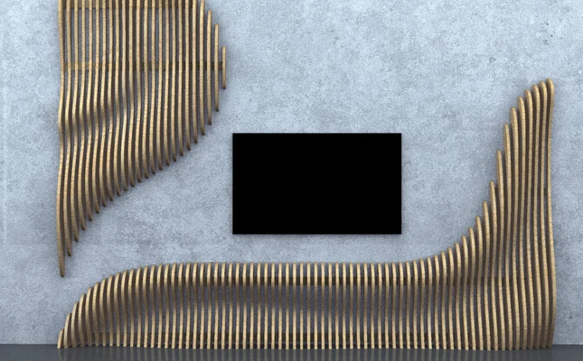 Parametric Wavy Wooden TV Unit 43 @ CNC Basix